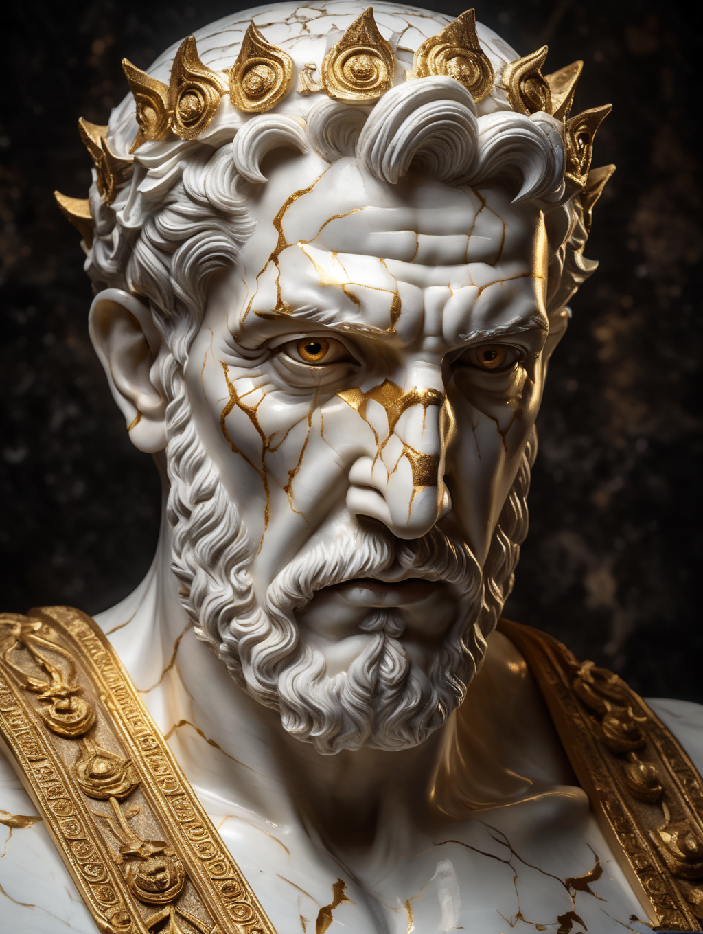 Premium Free ai Images | cracked white marble sculpture of greek god ...