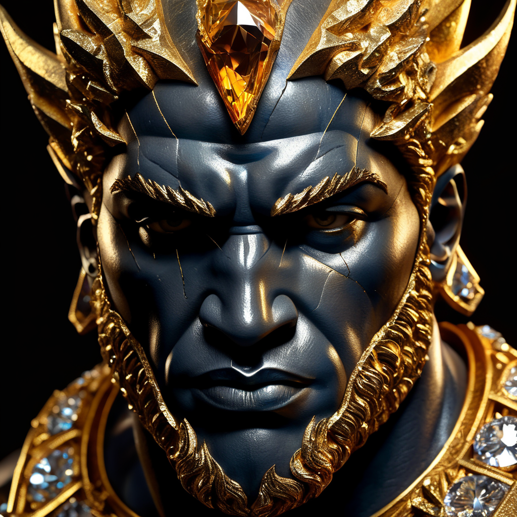Premium Free ai Images | cracked diamond sculpture of hercules head ...