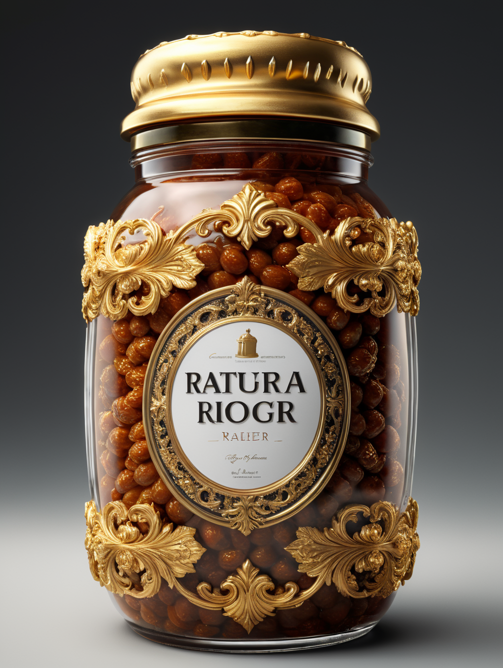 Premium Free ai Images | ragu jar gold cap isolated white background
