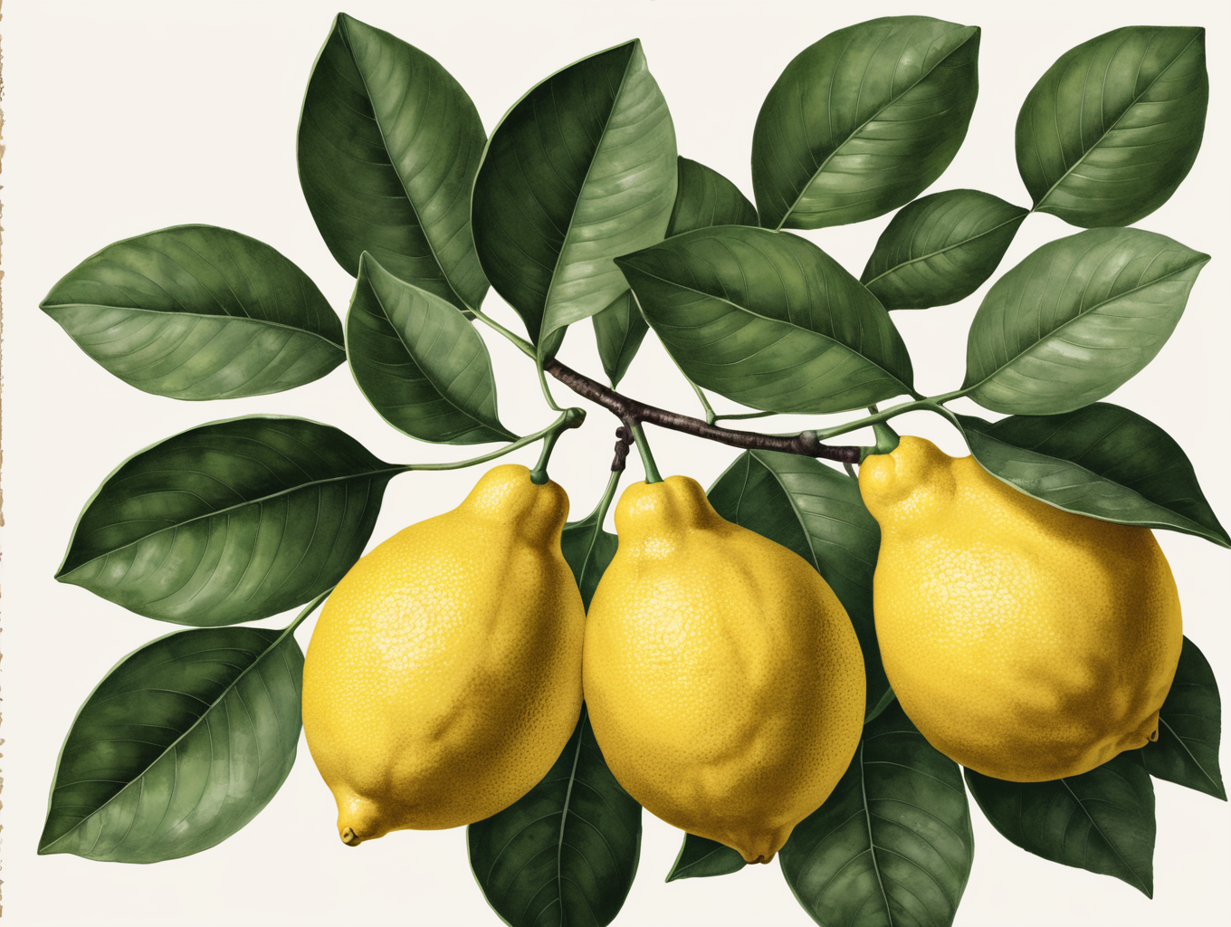 Premium Free ai Images | botanical art lemon print plant illustration ...