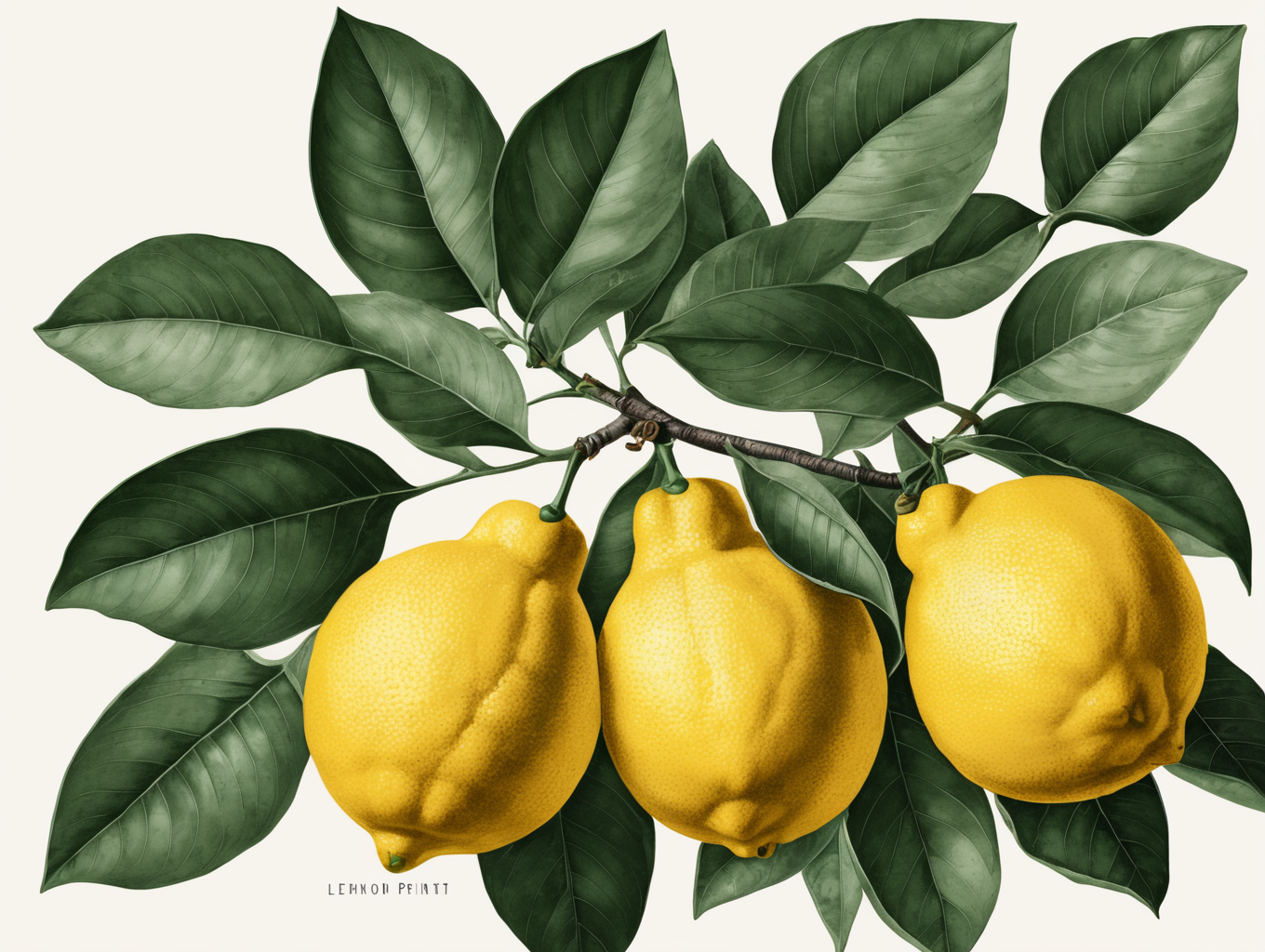 Premium Free ai Images | botanical art lemon print plant illustration ...
