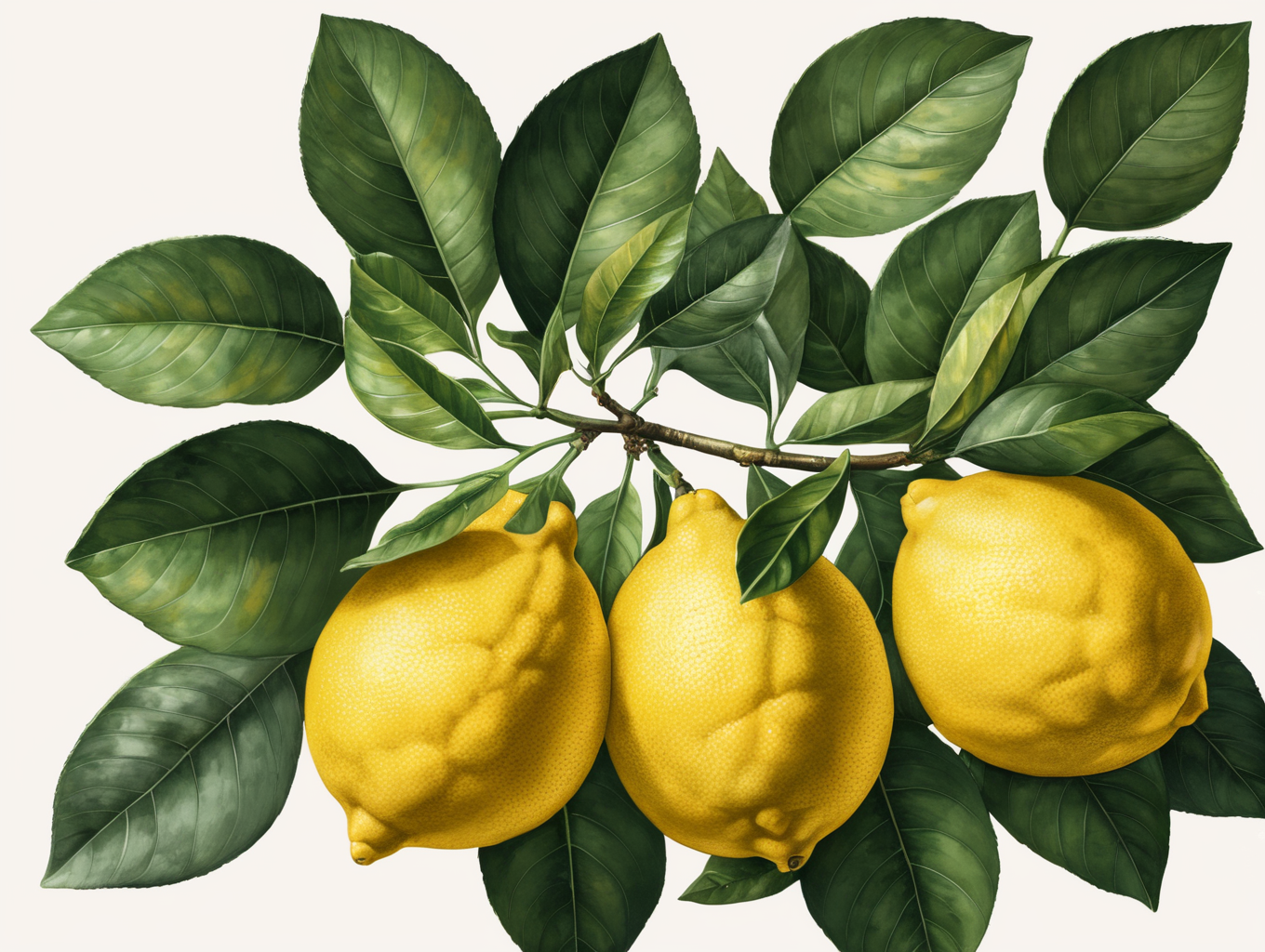 Premium Free ai Images | botanical art lemon print plant illustration ...