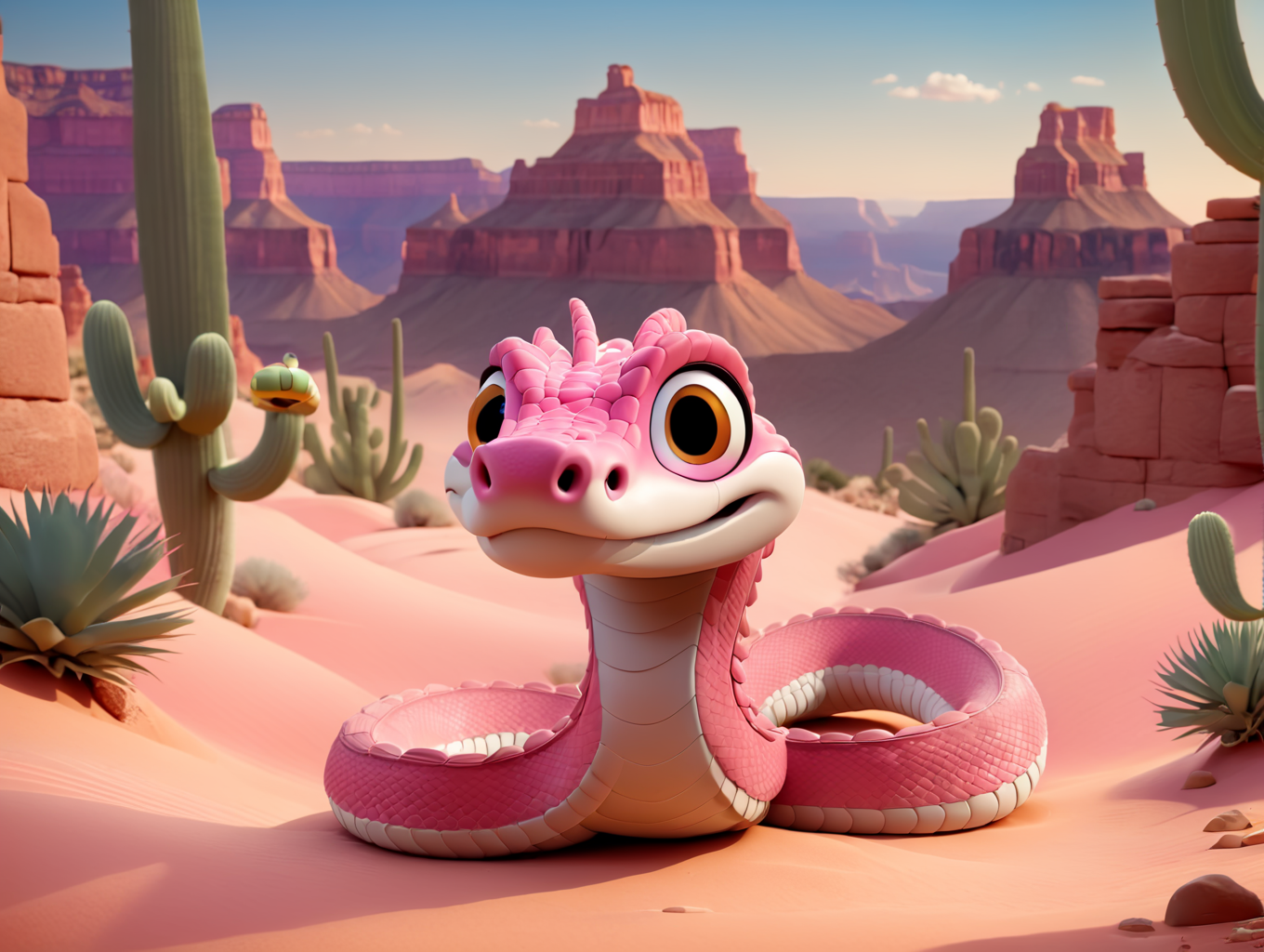 Premium Free ai Images | grand canyon pink rattlesnake in the desert