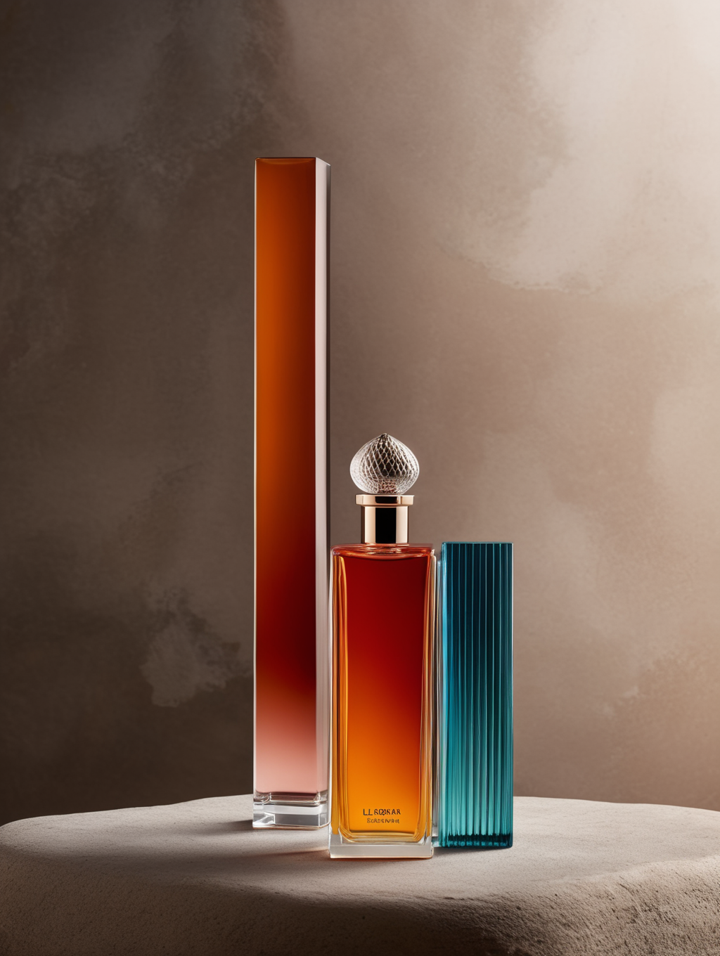 Premium Free ai Images | very tall glass perfume bottle with close knit ...