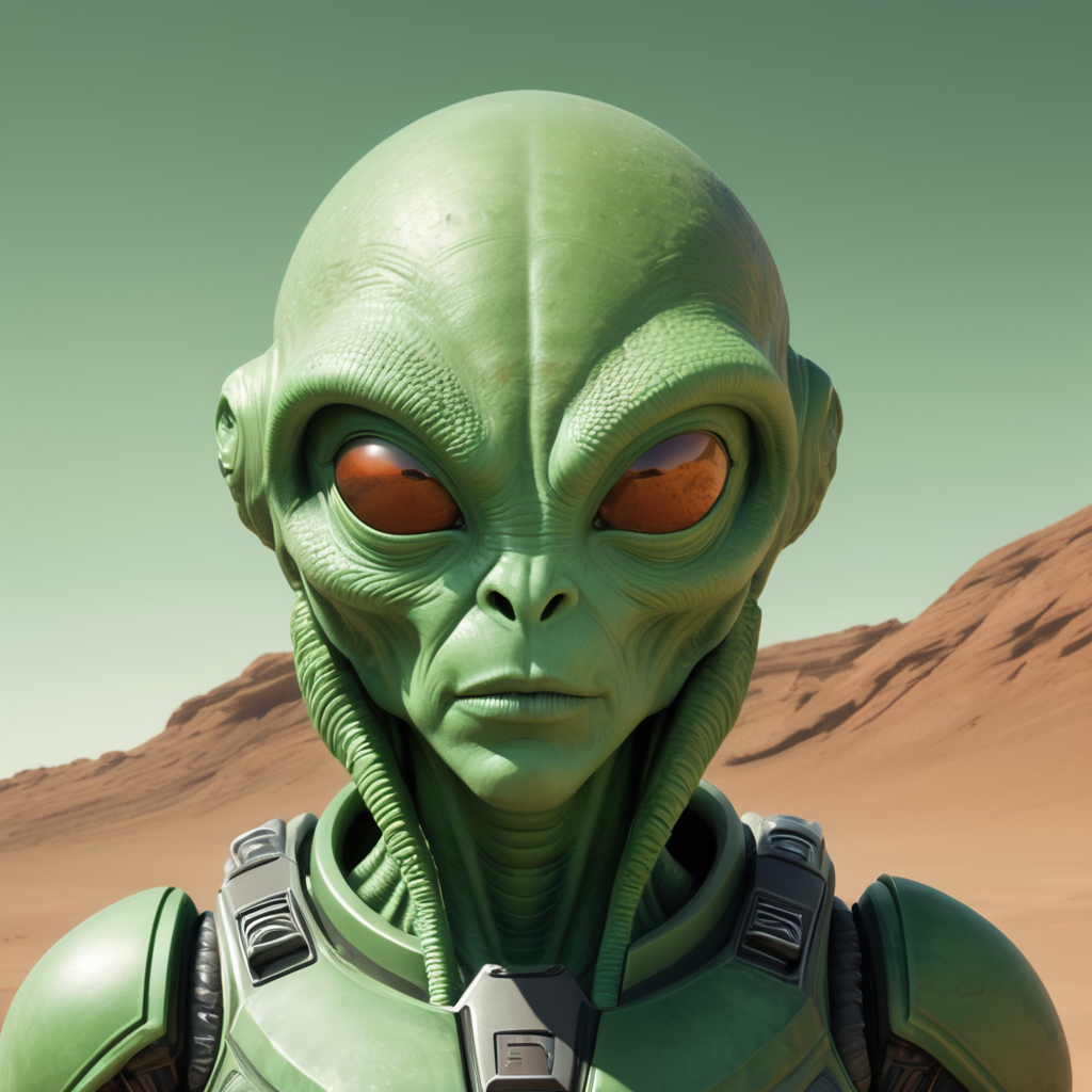 Premium Free ai Images | green mars alien