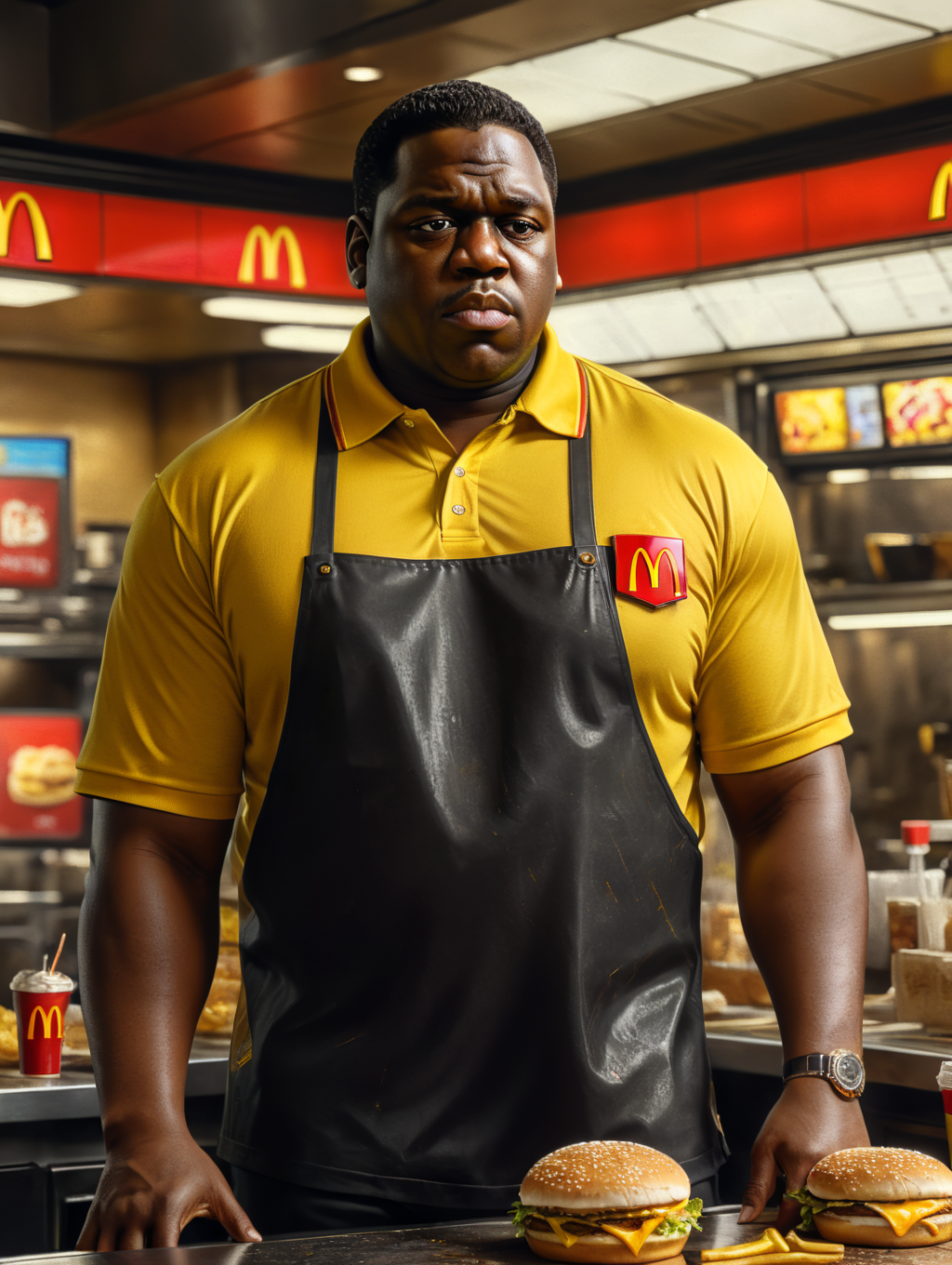 Premium Free ai Images | biggie smalls as mcdonalds worker totally ...