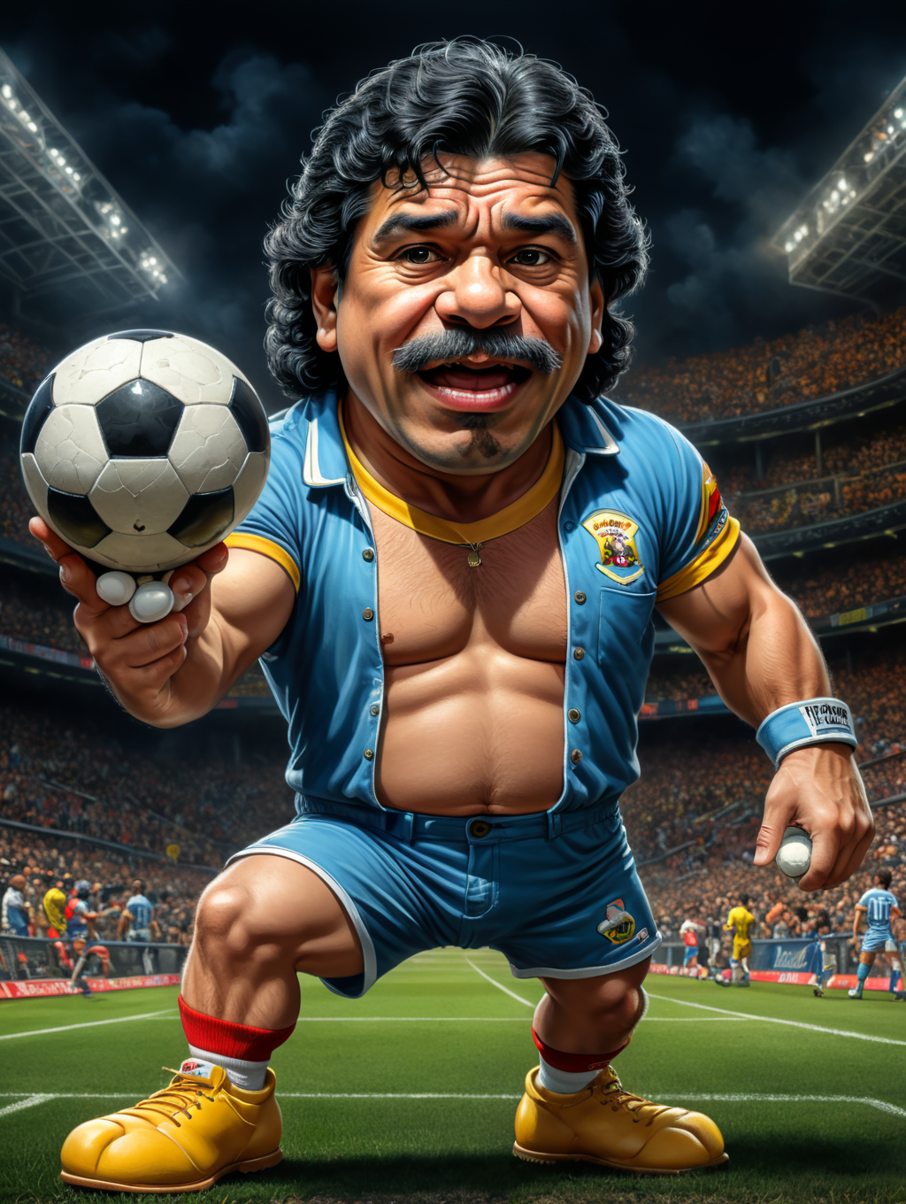 Premium Free ai Images | diego armando maradona as cartoon character ...