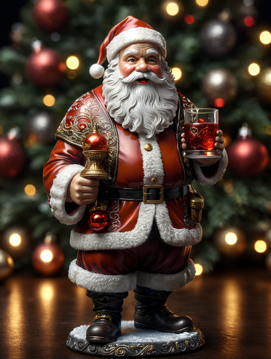 Premium Free ai Images | santa claus small glass glass figure christmas ...