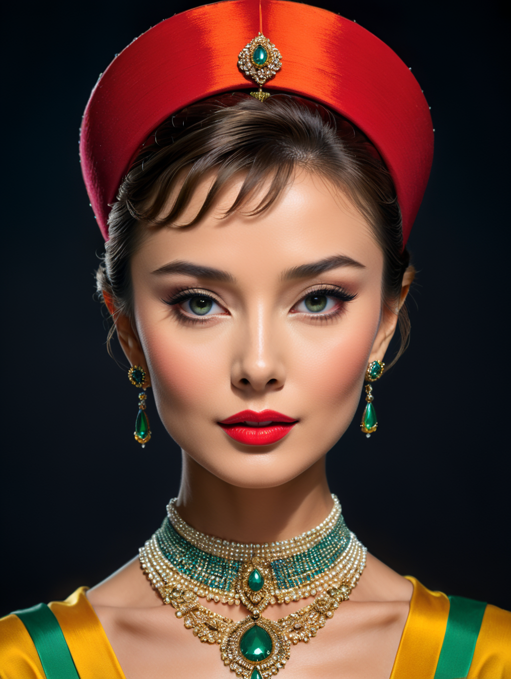 Premium Free ai Images | portrait of audrey hepburn young modern asian ...