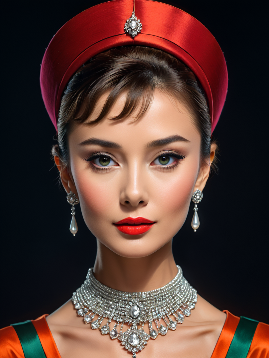 Premium Free ai Images | portrait of audrey hepburn young modern asian ...