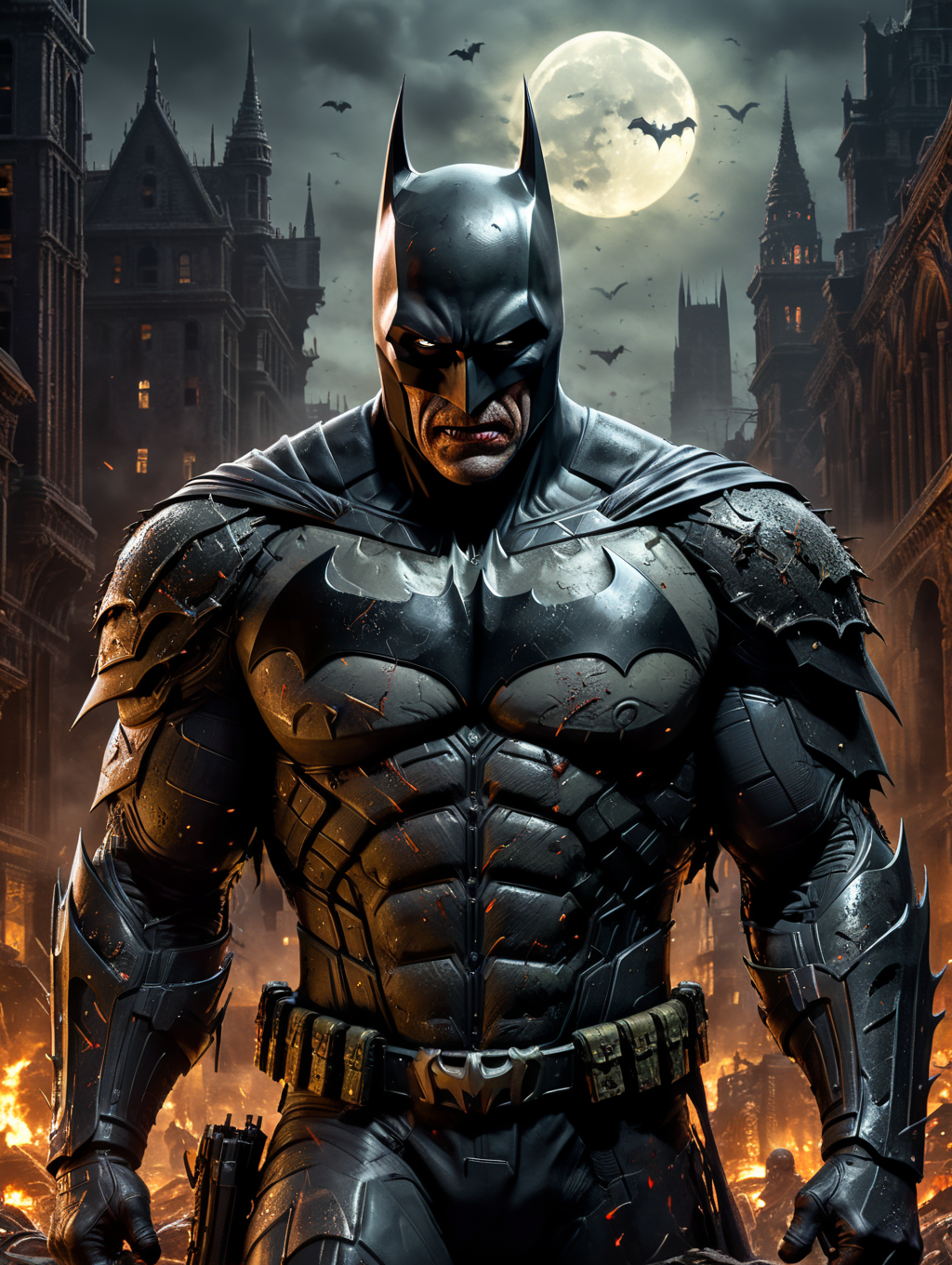 Premium Free ai Images | batman zombie dark knight superhero undead ...