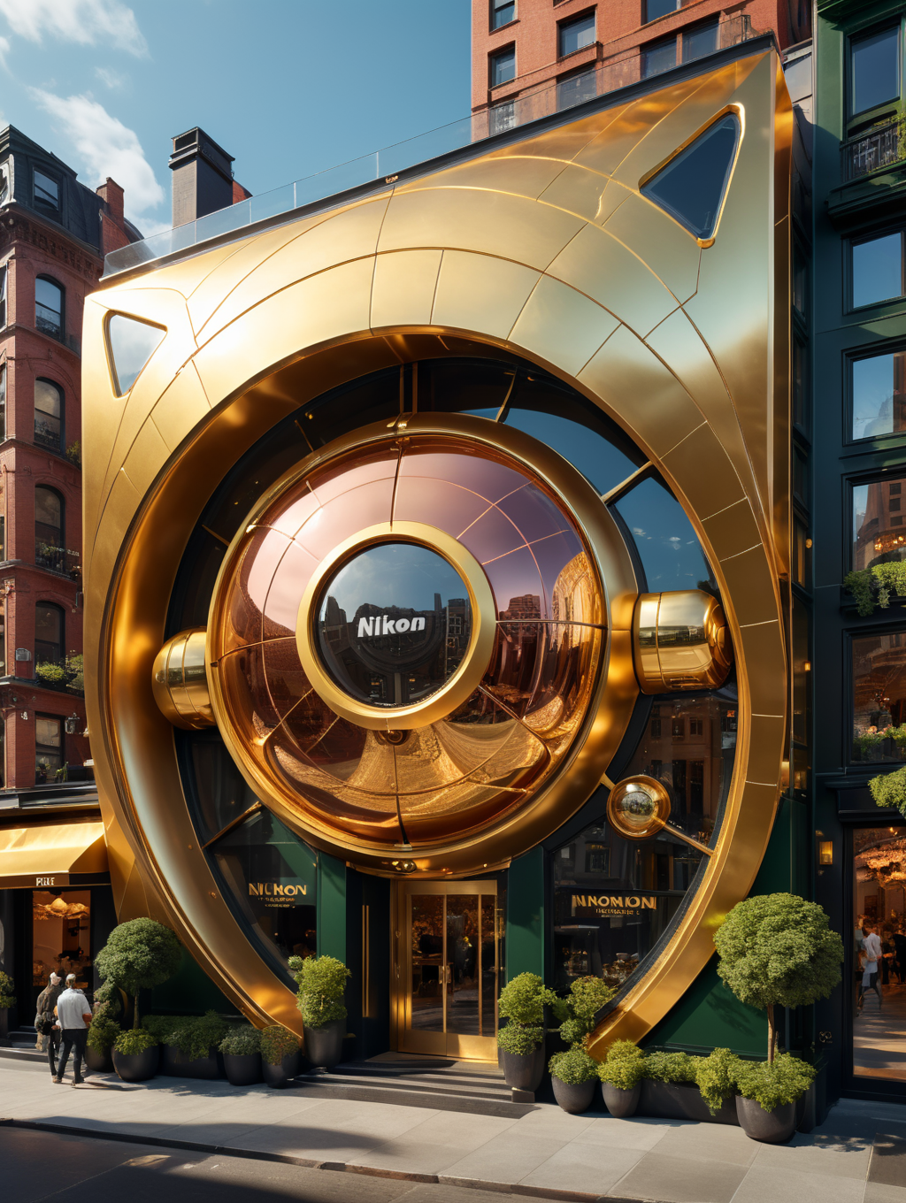 Premium Free ai Images | dream prompt the drone view gold palette hyper realistic futuristic ...