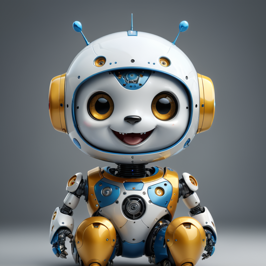 Premium Free ai Images | friendly blue cute chat bot for web page white ...