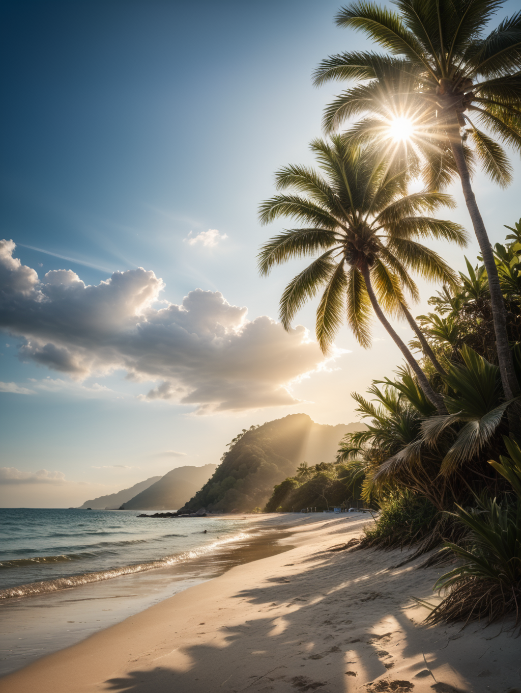 Premium Free ai Images | uma lindo sol de tarde de verao em uma praia ...