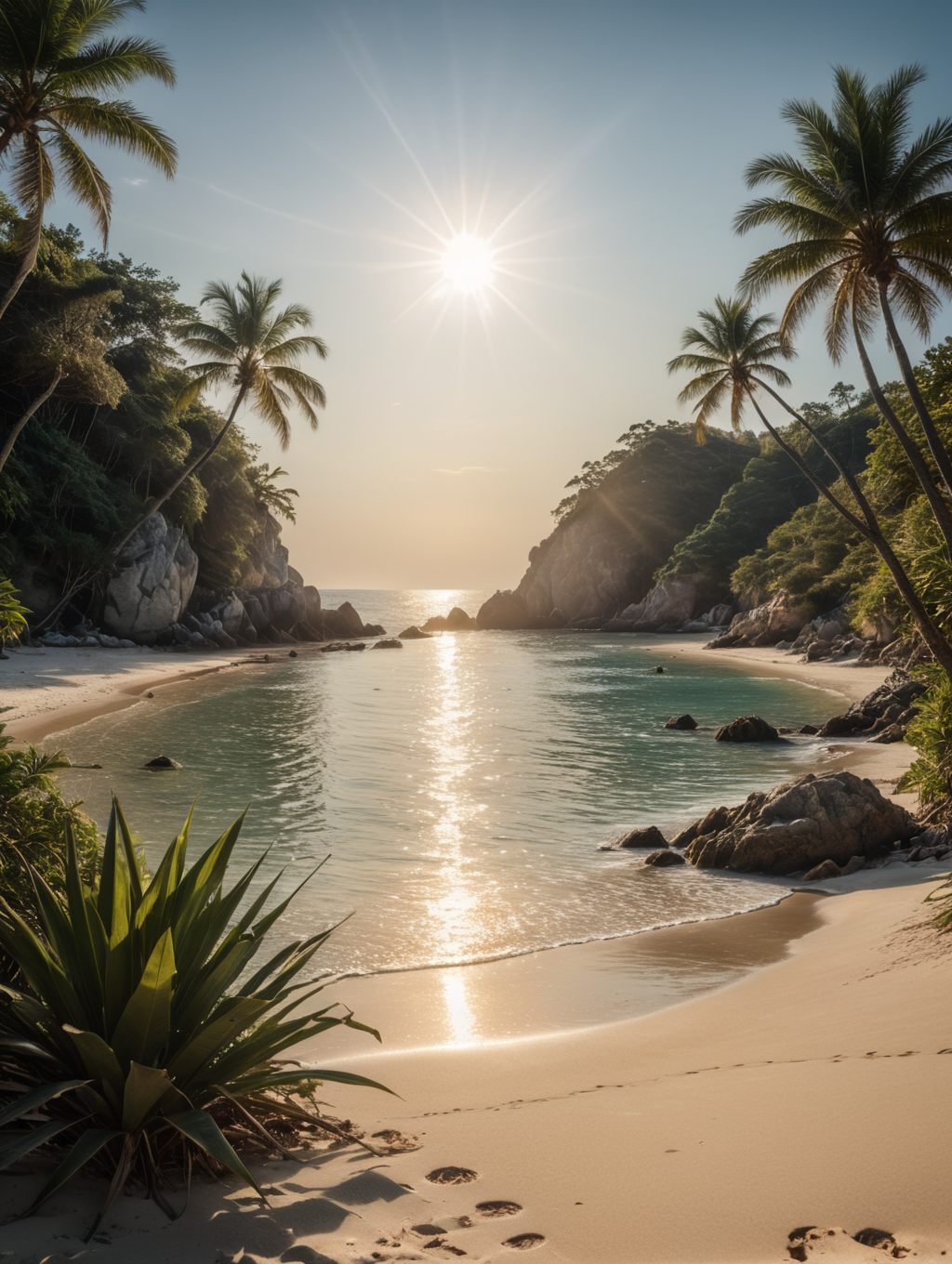 Premium Free ai Images | uma lindo sol de tarde de verao em uma praia ...