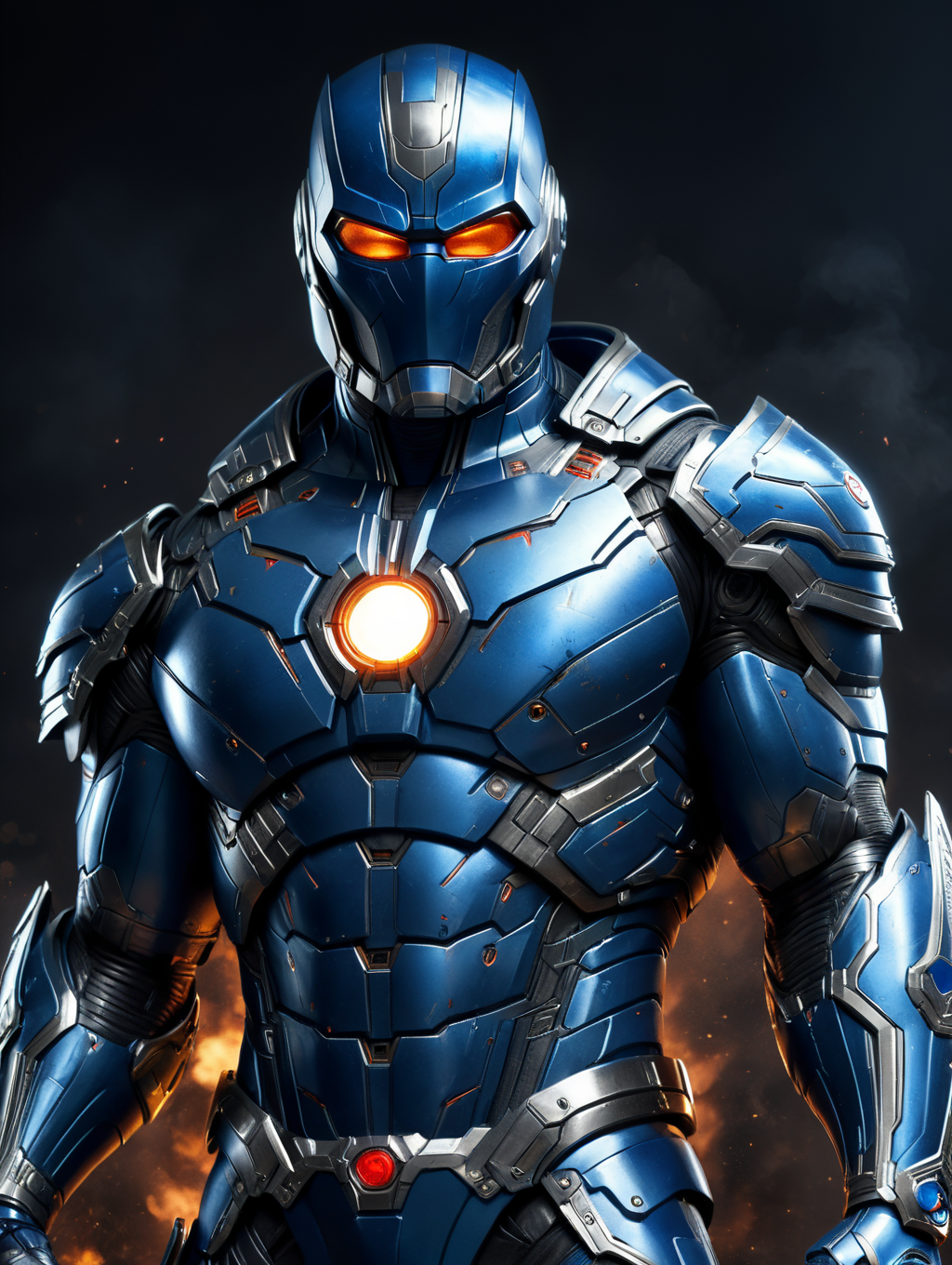 Premium Free ai Images | blue colour of super hero suit with the hand ...