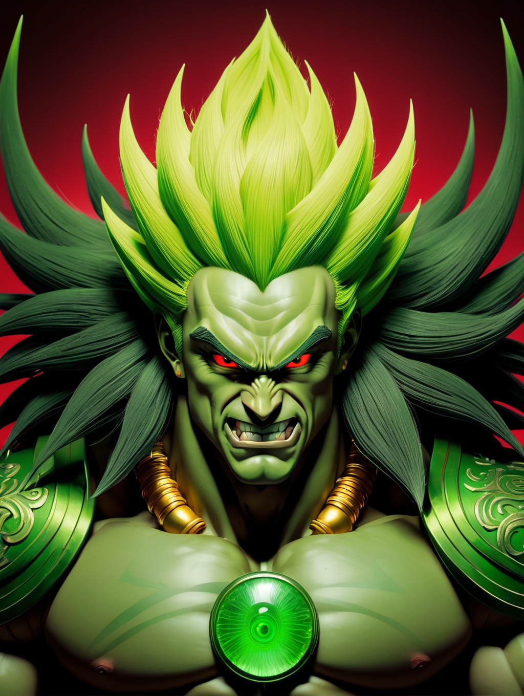 Premium Free ai Images | broly massive and intimidating saiyan with an ...