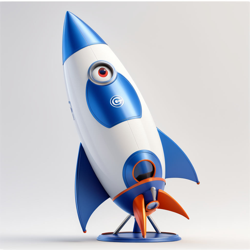 Premium Free ai Images | rocket render on white background