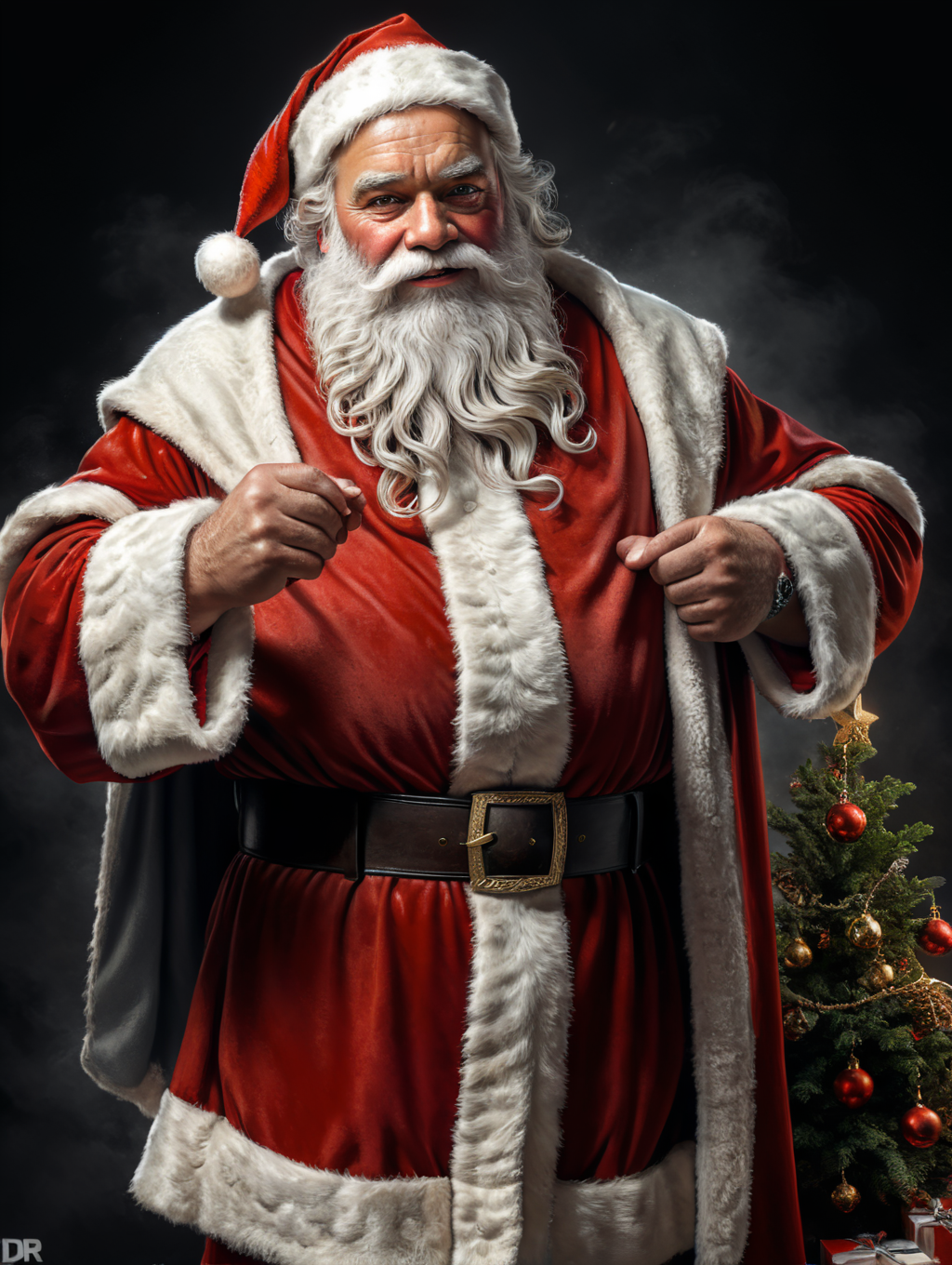 Premium Free ai Images | clean portrait of the full body of santa on ...