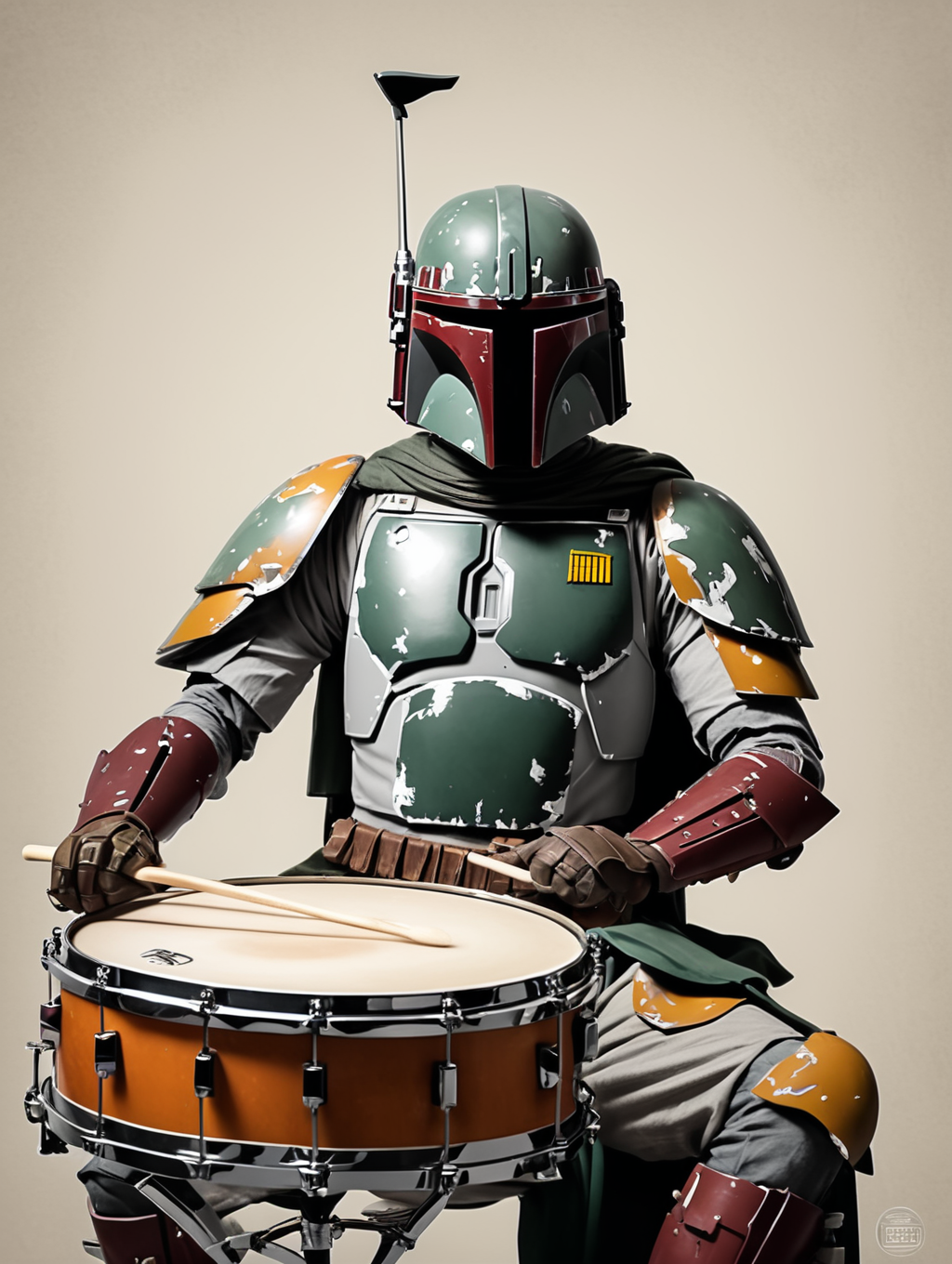 Premium Free ai Images | boba fett playing drums