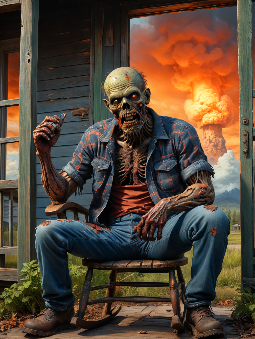 Premium Free ai Images | an zombie melting with weathered face wearing ...