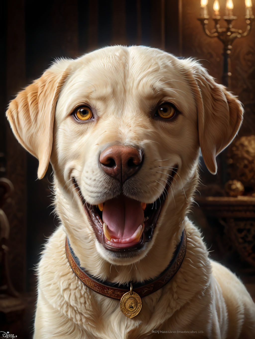 Premium Free ai Images | labrador boy named tony light wool smiling ...