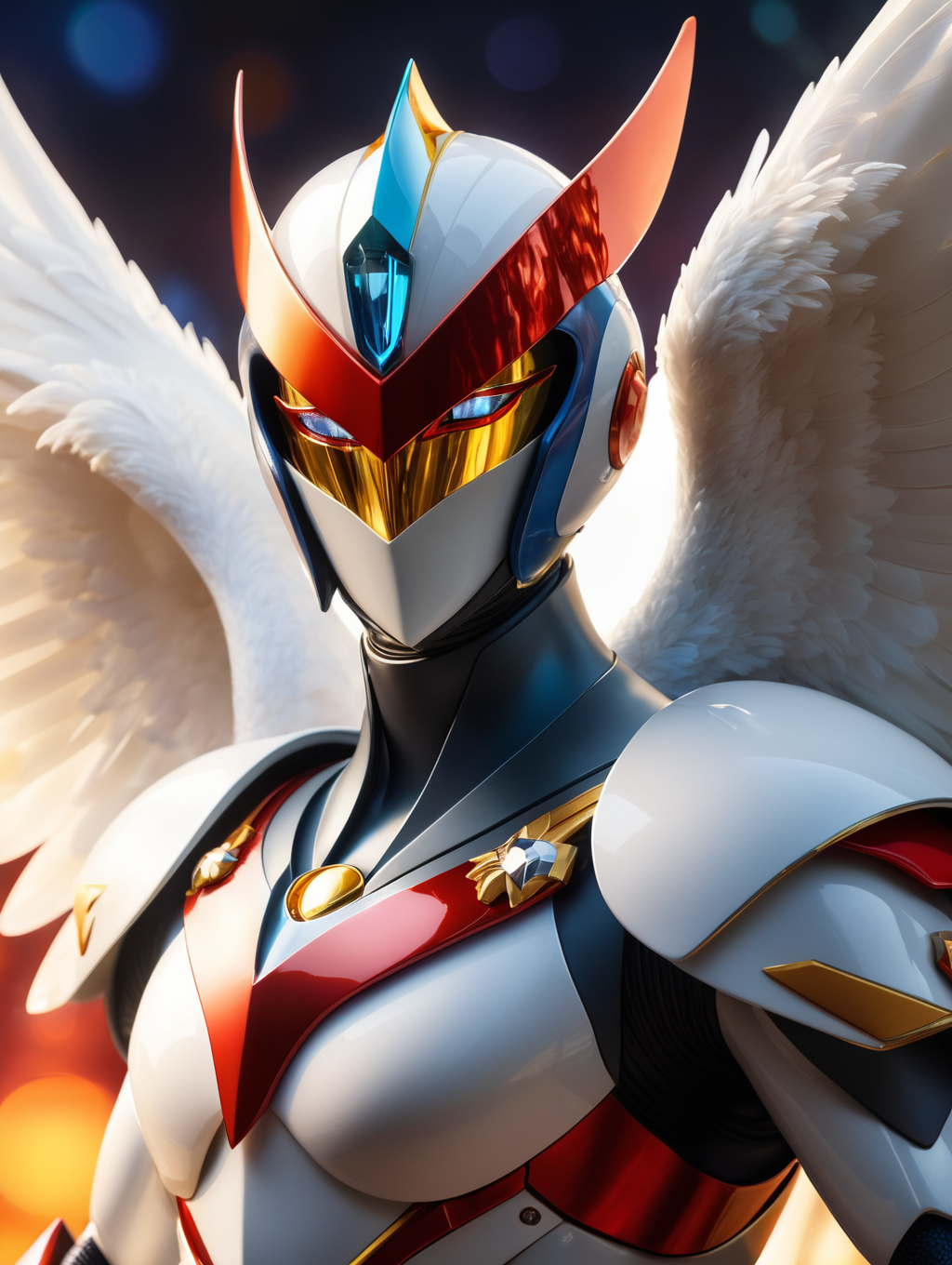 Premium Free ai Images | jun the swan gatchaman force intricately ...