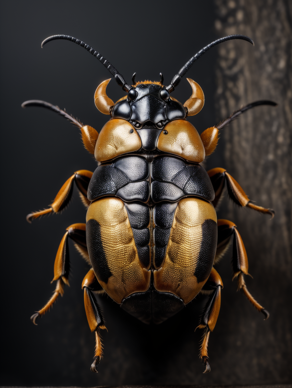 Premium Free ai Images | beautiful goliath beetle metallic dark black ...