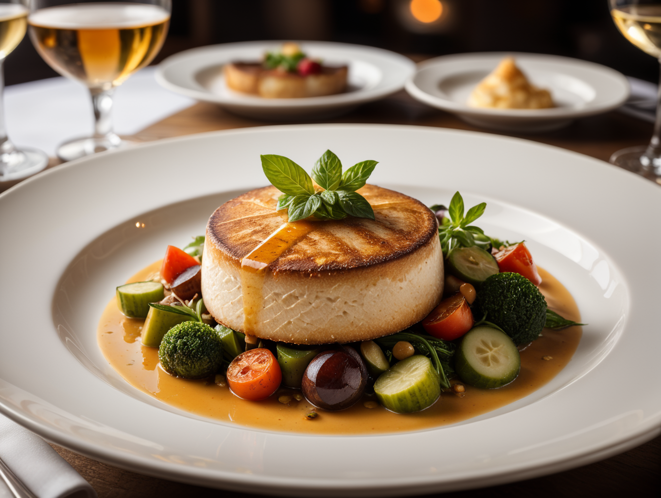 Premium Free ai Images | food photography of gourmet meal with shallow ...