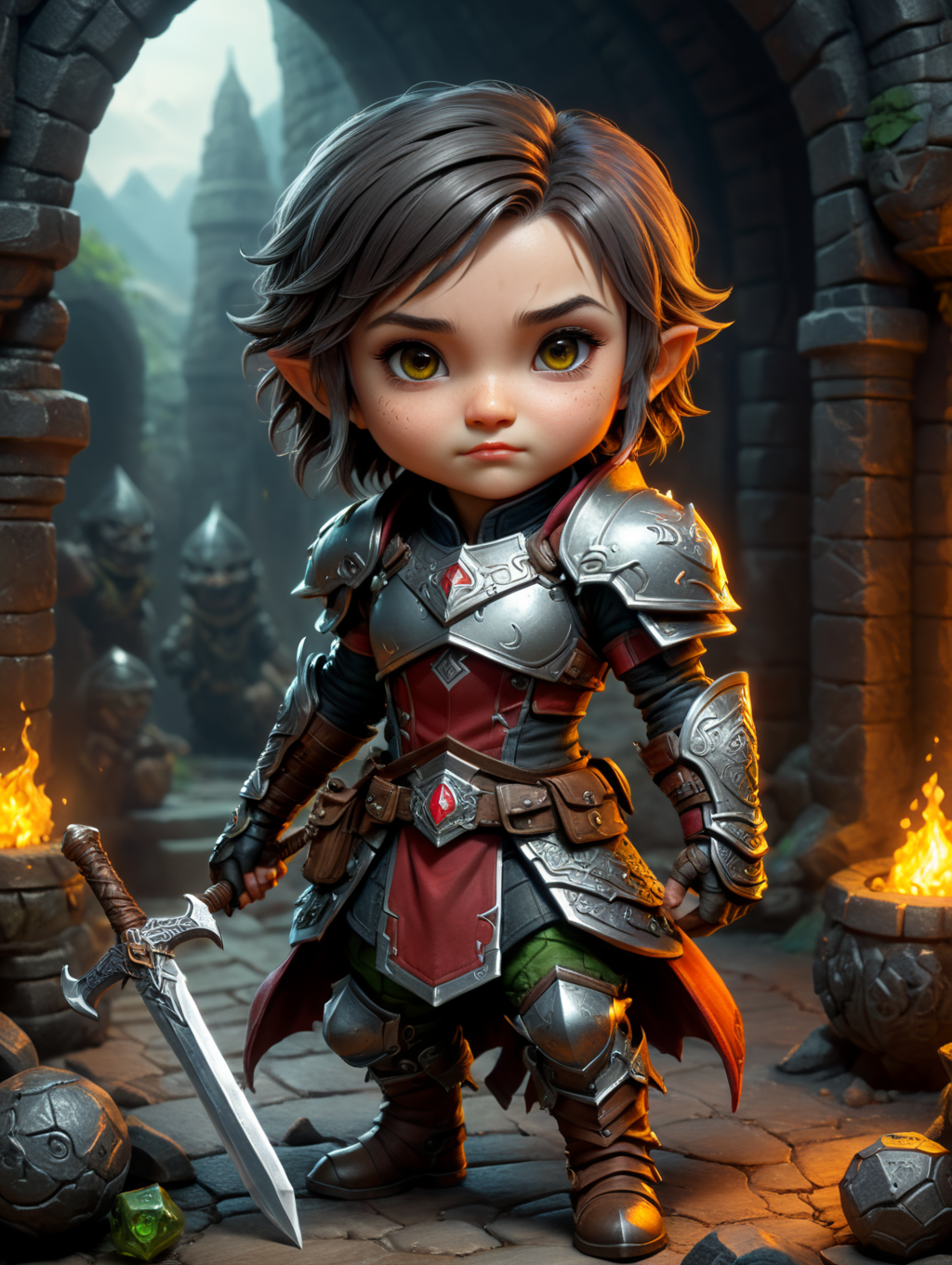 Premium Free ai Images | cute rogue character dungeon and dragons chibi ...