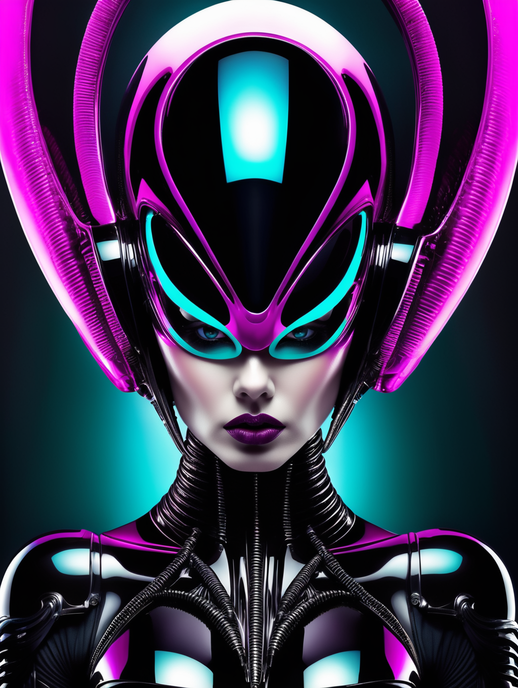 Premium Free ai Images | beautiful xenomorph pop artist all black ...