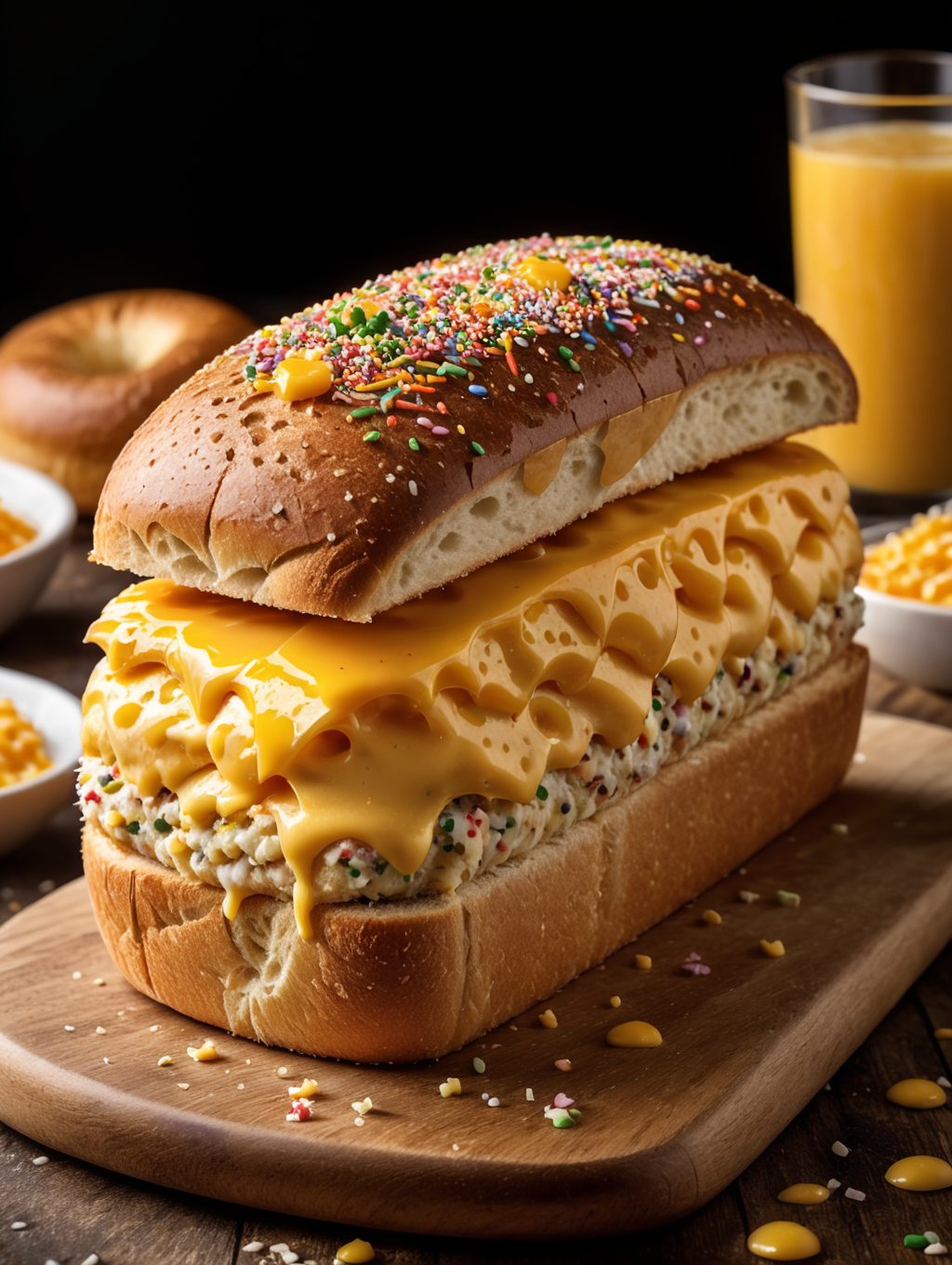 Premium Free ai Images | roti long john dengan toping meses dan keju ...