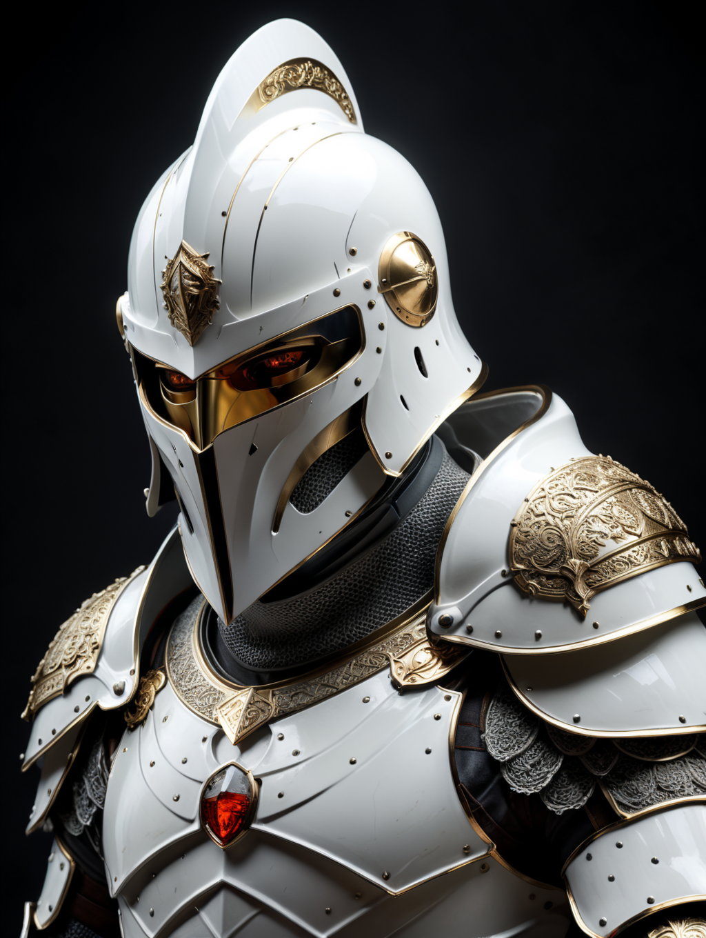 Premium Free ai Images | knight in white garment and long cone shaped ...