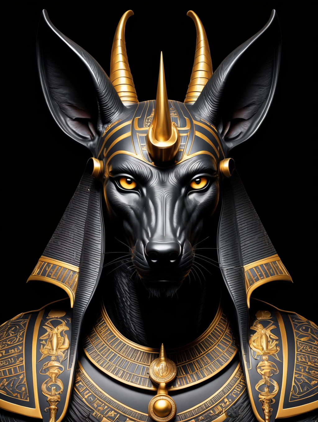Premium Free ai Images | egyptian god anubis dark style sharp on ...