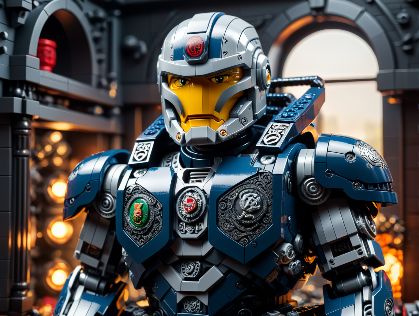 Premium Free ai Images | brand new lego set in the box featuring robocop