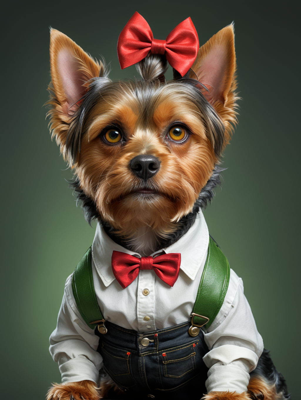 Premium Free ai Images | sobaka jorksirskij terʹer zenskogo pola seroj ...