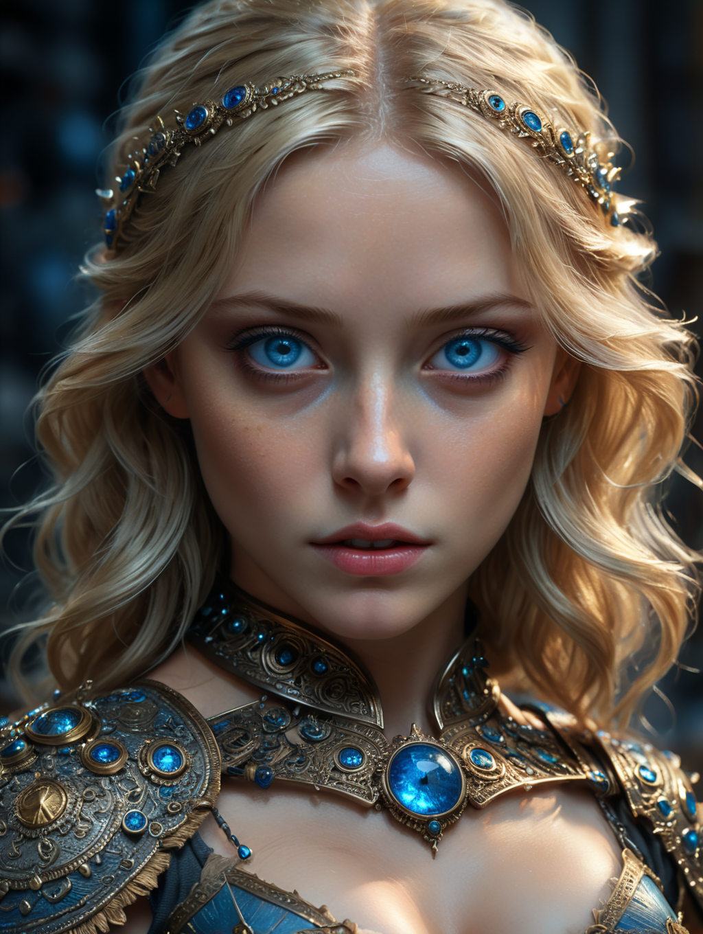 Premium Free ai Images | svetlovolosaa devocka golubymi glazami