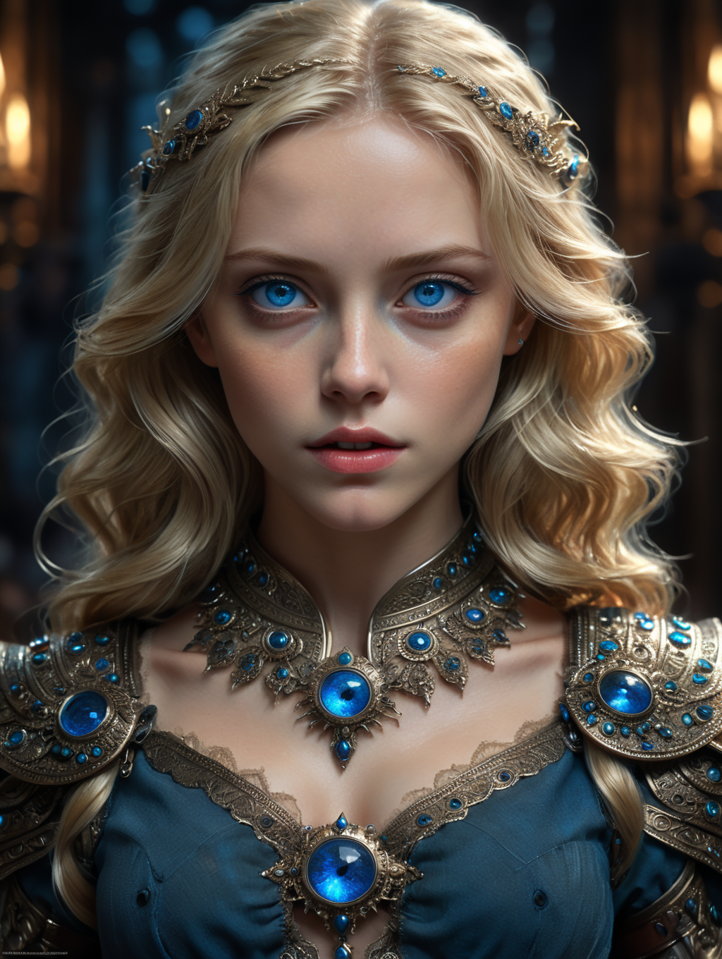 Premium Free ai Images | svetlovolosaa devocka golubymi glazami