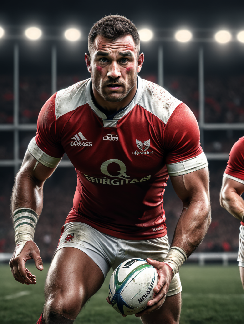 Premium Free ai Images | rugby player portrait white background with ...