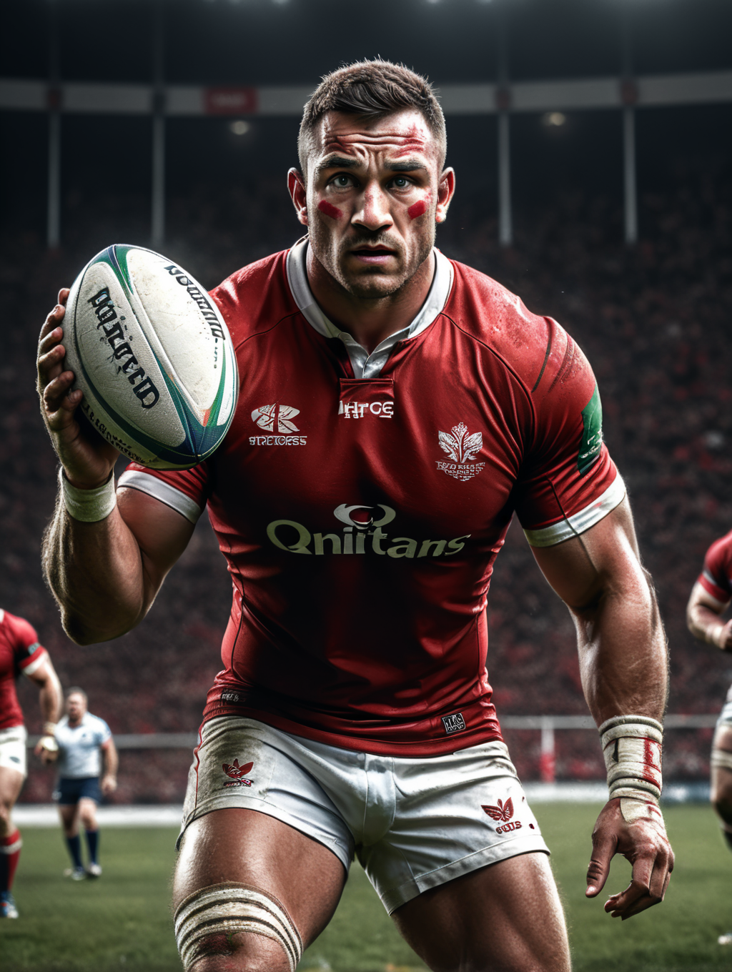 Premium Free ai Images | rugby player portrait white background with ...