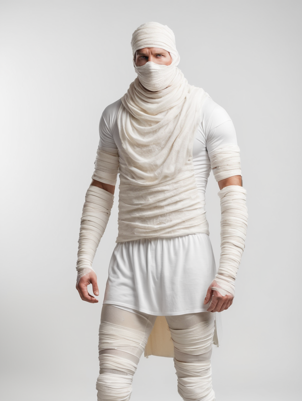 Premium Free ai Images | photograph of man covered in bandages with ...