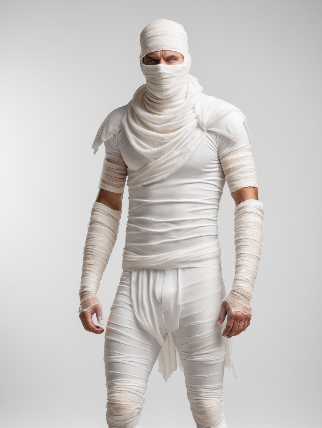 Premium Free ai Images | photograph of man covered in bandages with ...