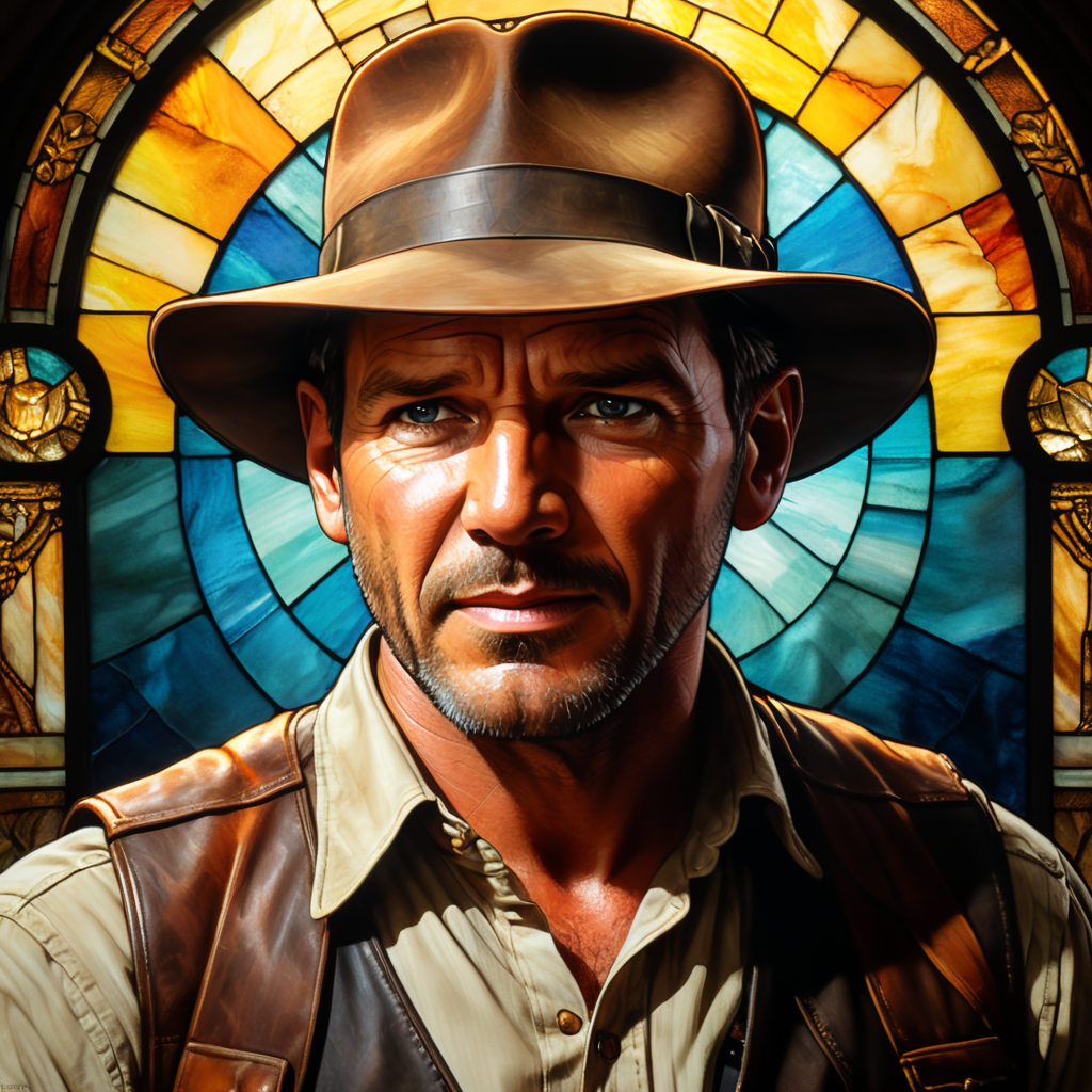 Premium Free ai Images | liberty stained glass tiffany style portrait ...