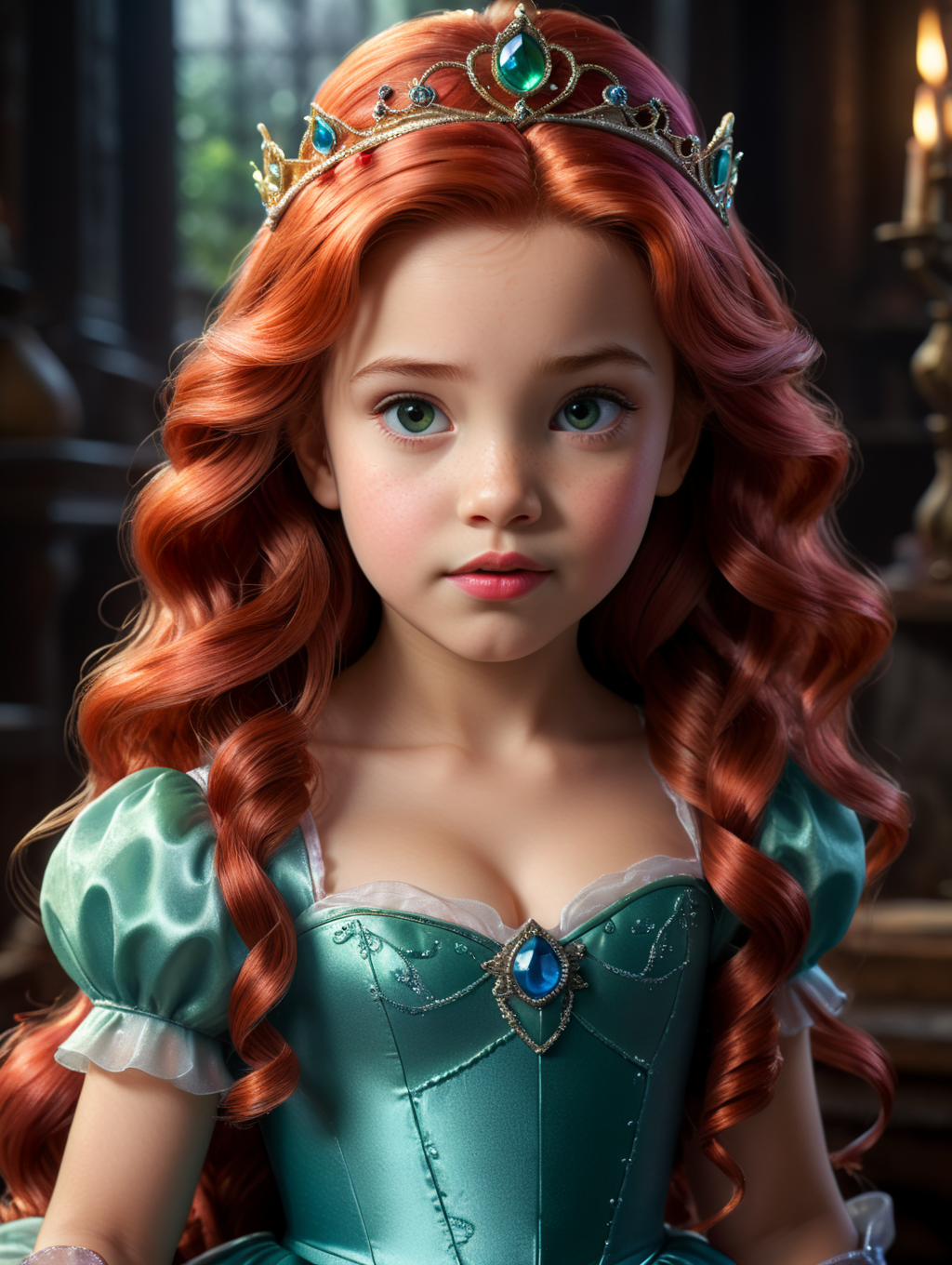 Premium Free ai Images | disney princess ariel in real life as toddler ...