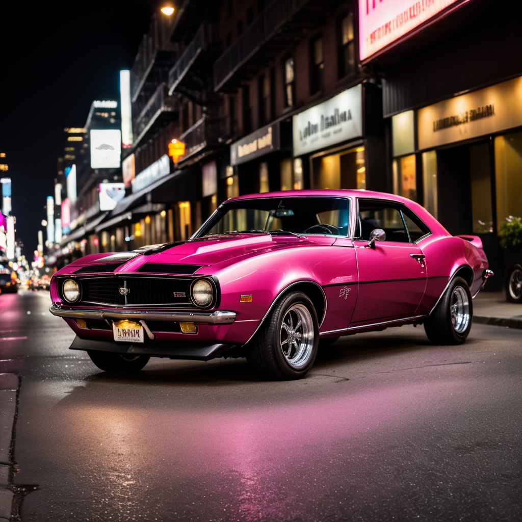 Premium Free ai Images | the offspring of pink camaro thats been ...