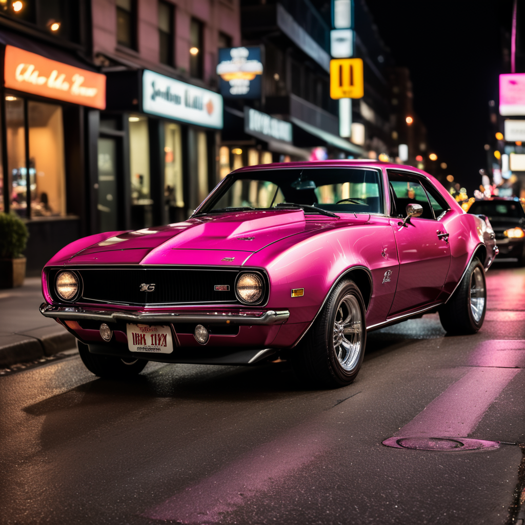 Premium Free ai Images | the offspring of pink camaro thats been ...
