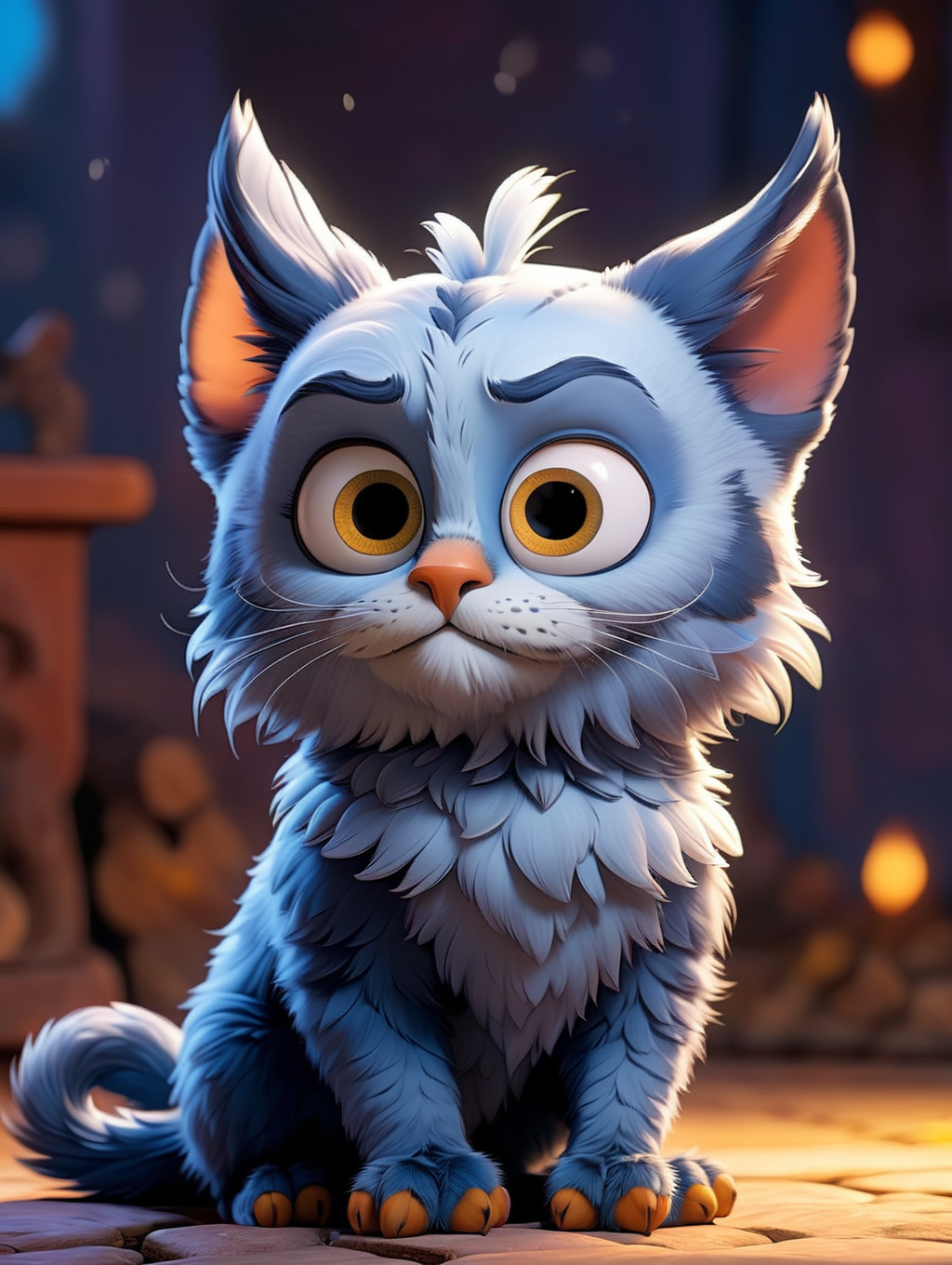 Premium Free ai Images | an imaginary animal between cat and an owl the ...