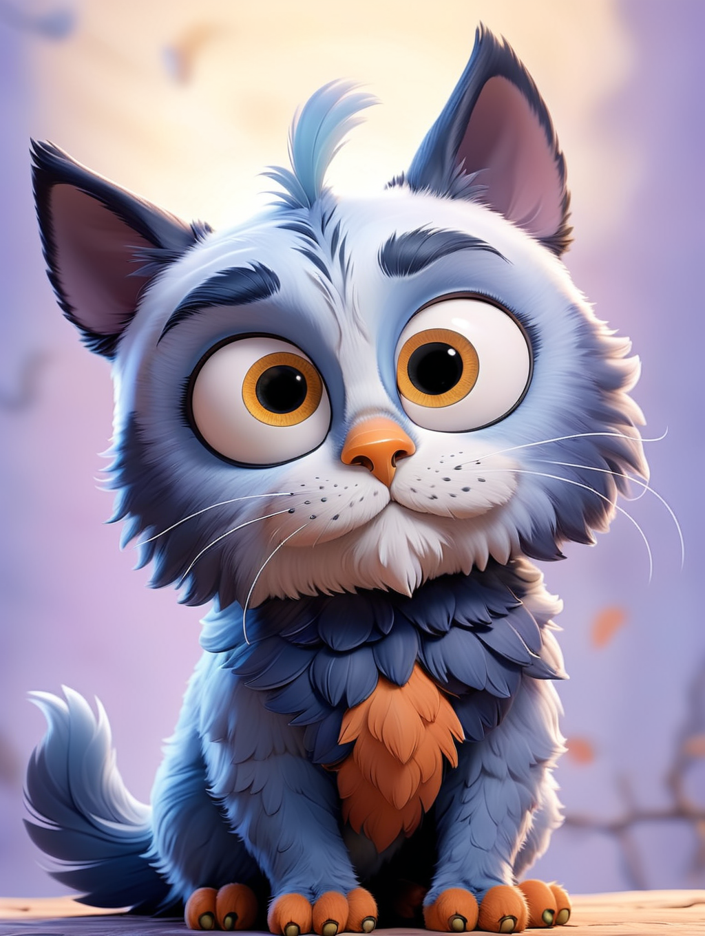 Premium Free ai Images | an imaginary animal between cat and an owl the ...