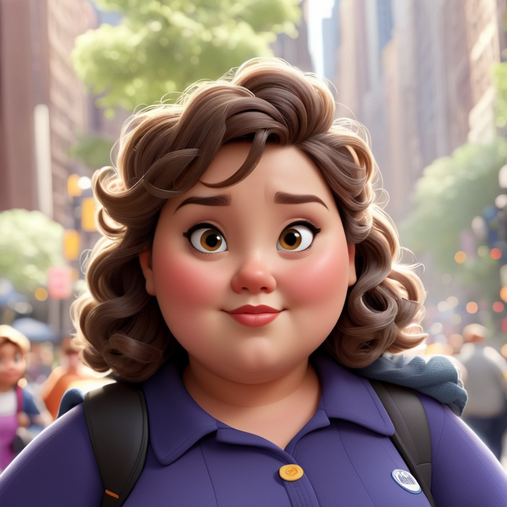 Premium Free ai Images | create girl chubby brunette curly hair gray ...