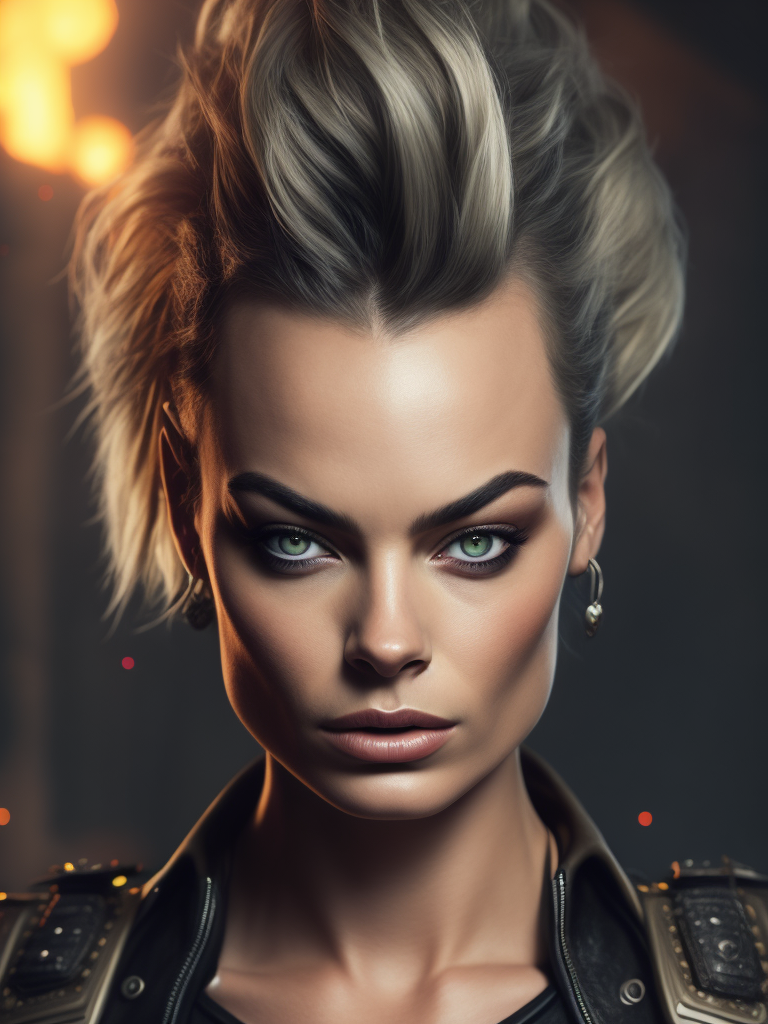 Premium Free ai Images | margot robbie as punk